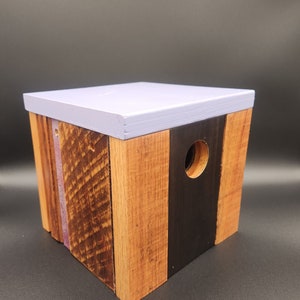 Square Birdhouse Reclaimed Wood Indoor/outdoor Rustic Garden Feature ...
