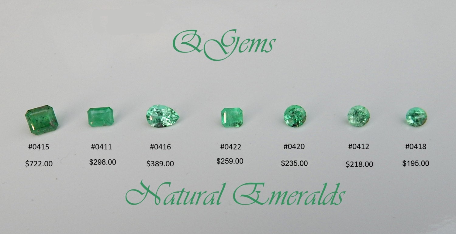 EMERALD Natural Emerald 1/4 Carat 3.7 Mm Hand Cut Round Brilliant With ...