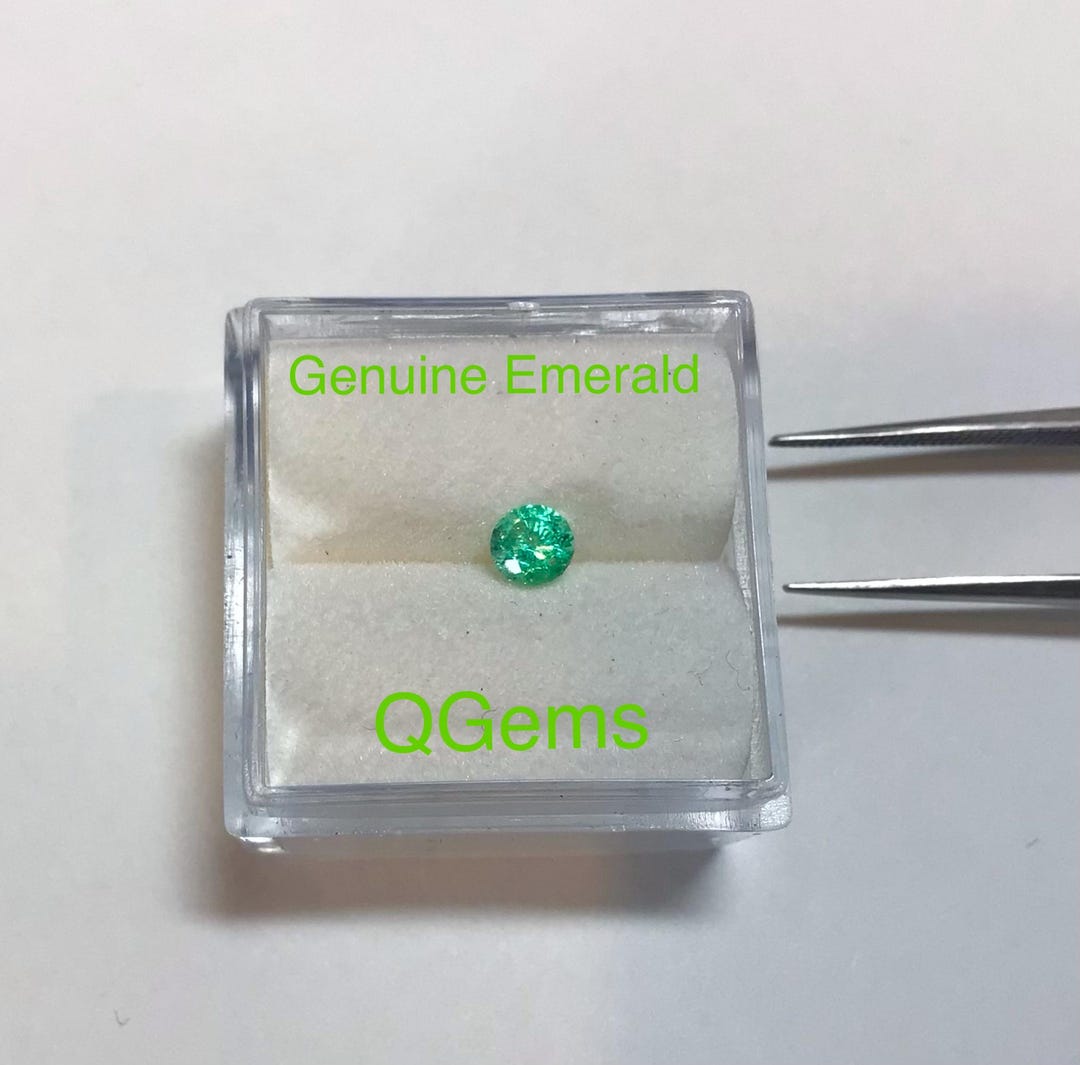 EMERALD Natural Emerald - 1/4 Carat - 3.7 Mm Hand Cut Round Brilliant ...