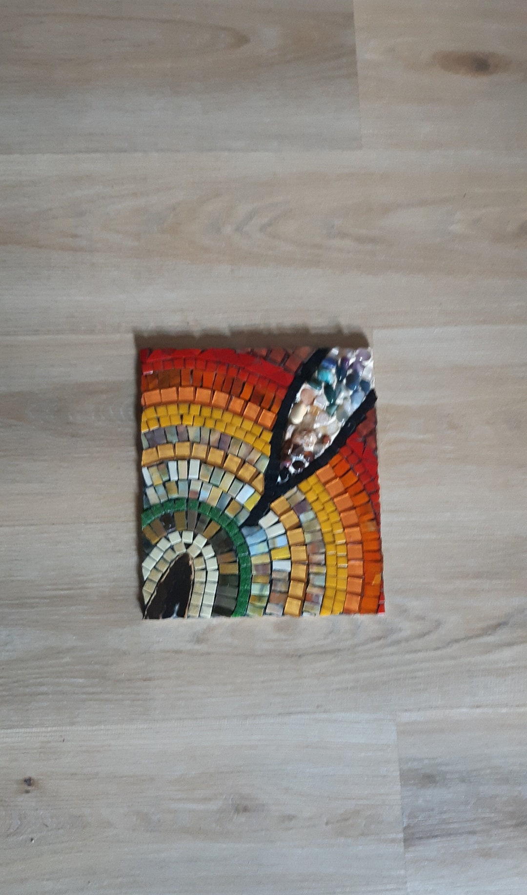 Abstract Mosaic Wall Art: Chakra Stone Energy Decor (25cm X 22cm) - Etsy