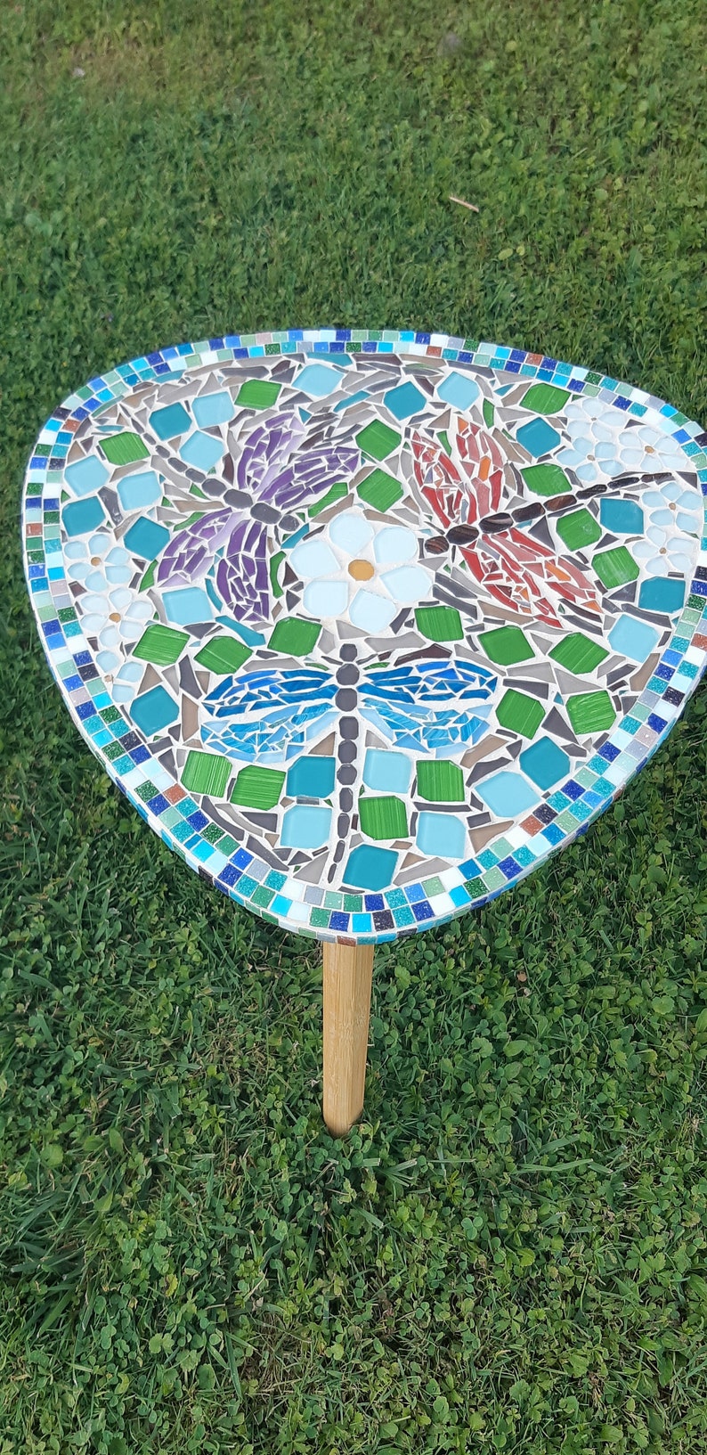 Mosaic Coffee Table/cute Glass Table/dragonfly Small | Etsy