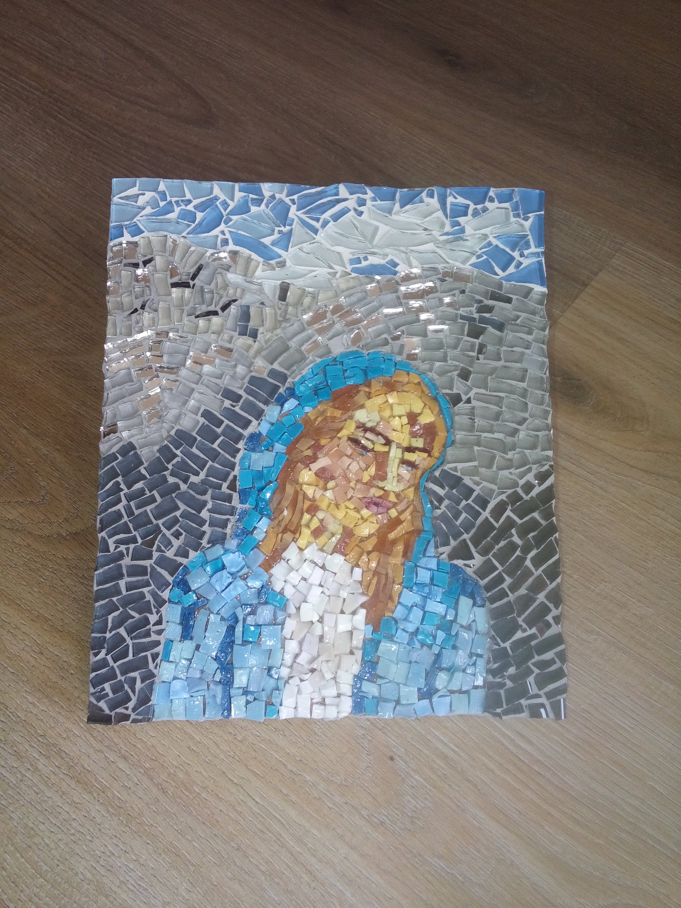 Wall decor Mother Mary mosaic small art christian folk | Etsy