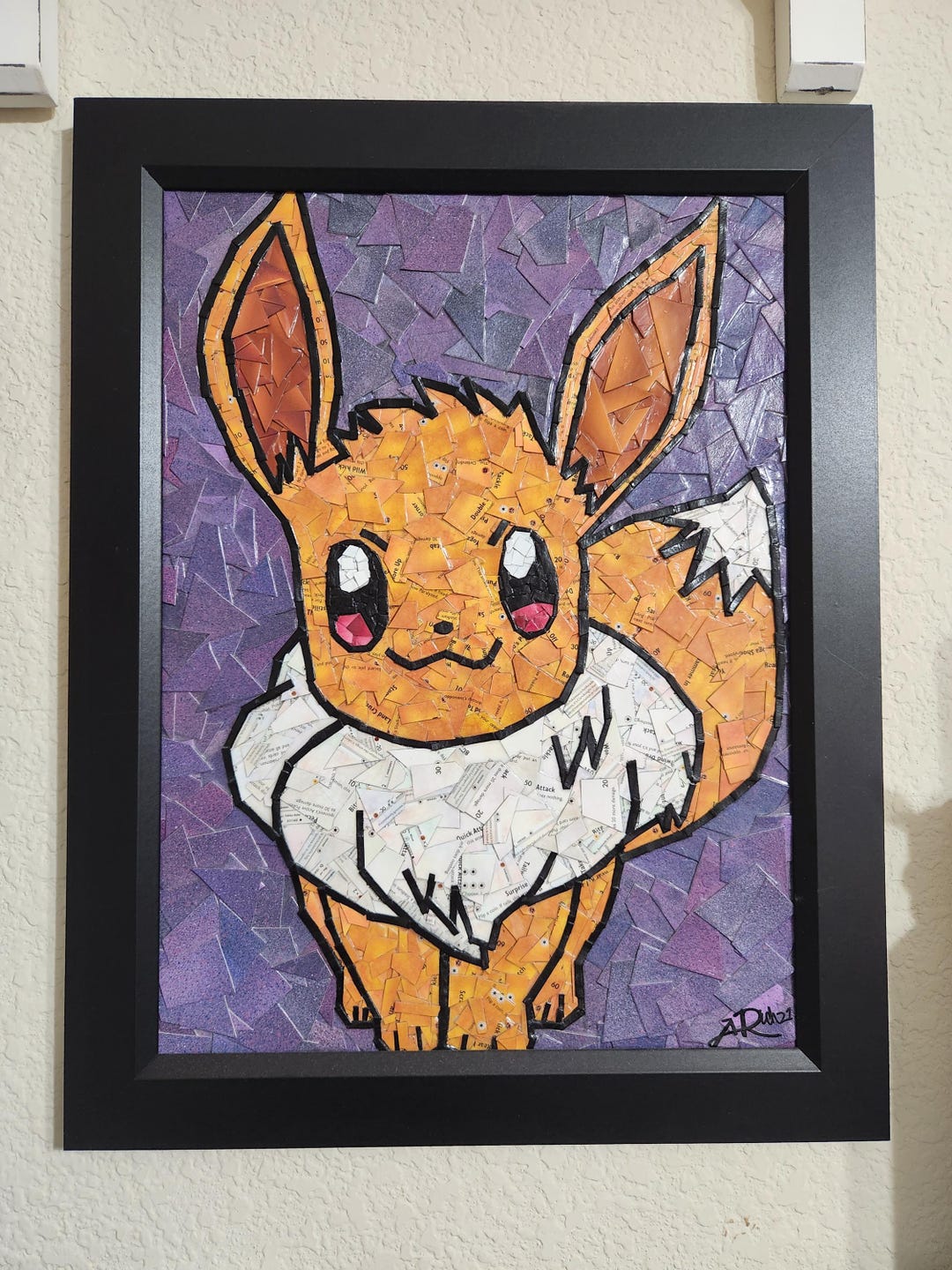 Eevee Pokemon Trading Card Collage Artwork FRAMED (18x24) - Etsy