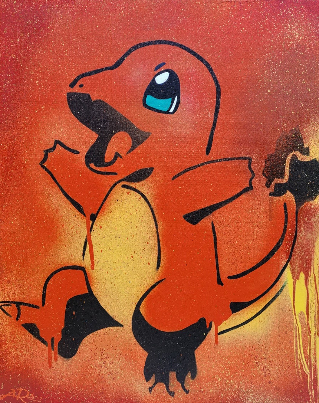 CUSTOM Pokemon Graffiti Mixed Media Painting made to order | Etsy