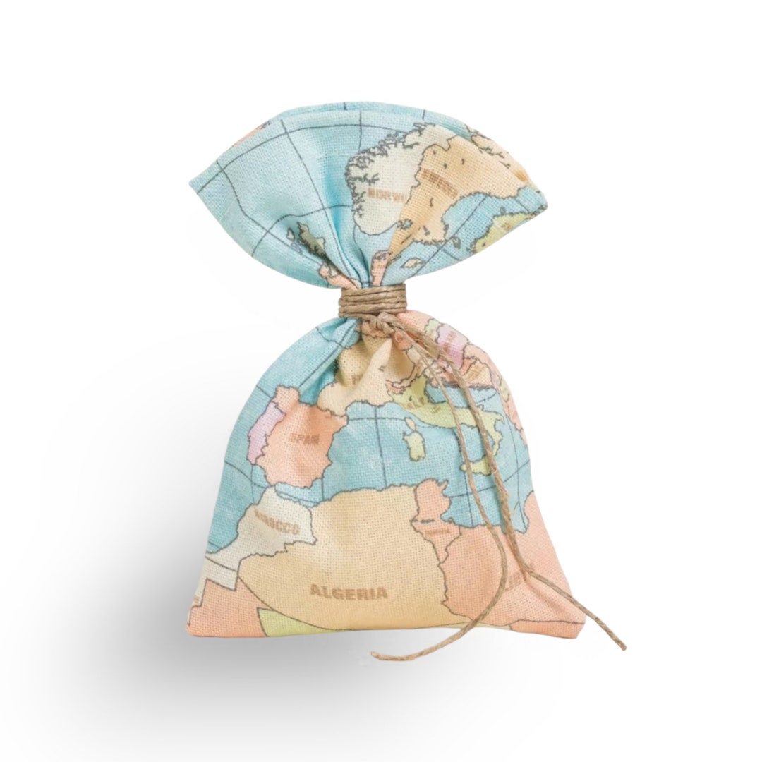 Destination Map Favor Bags / Travel Theme Birthday Party Bags ...