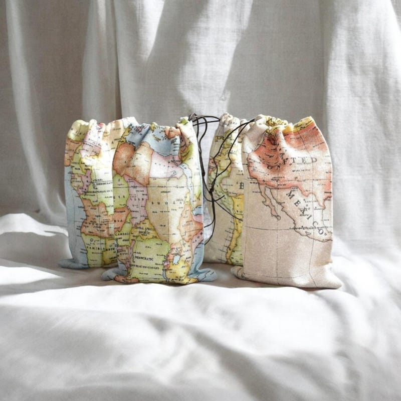 World Map Paper Bags - Etsy