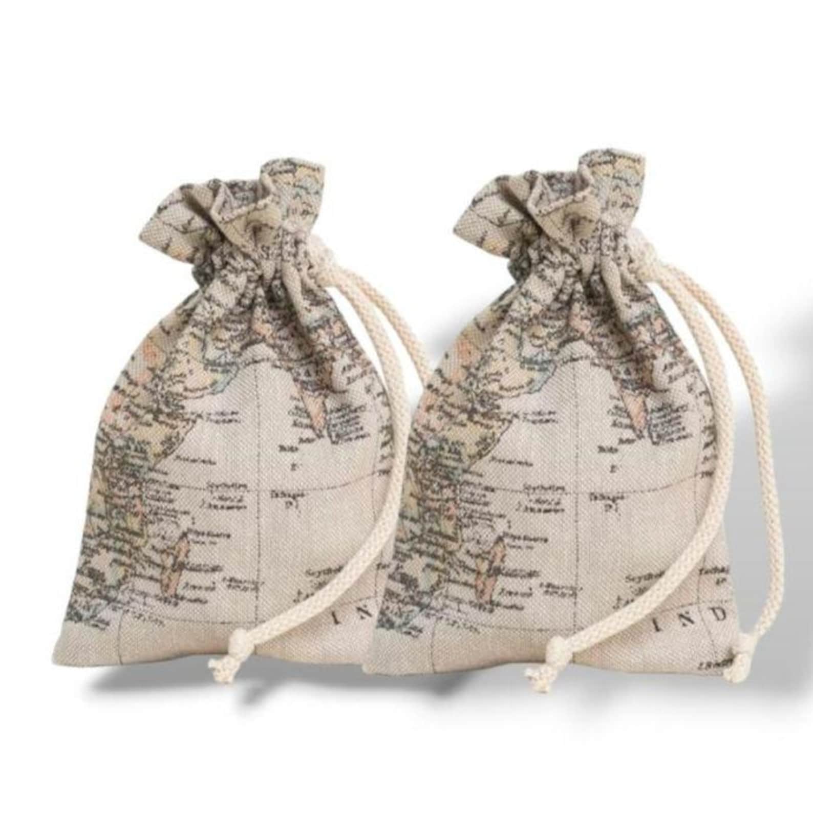 Adventure Awaits Map Favor Bags - Travel Wedding & Shower Pouches - Etsy