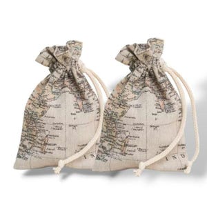 Adventure Awaits Map Favor Bags - Travel Wedding & Shower Pouches - Etsy