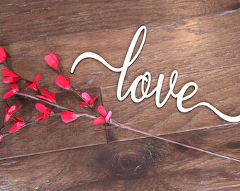 Script Love Wood Sign Wood Sign Art, Wooden Love, Wood Love Sign, Wood ...