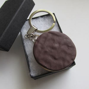 Handmade - Fimo Polymer Clay Chocolate Digestive Biscuit Keyring . Made ...