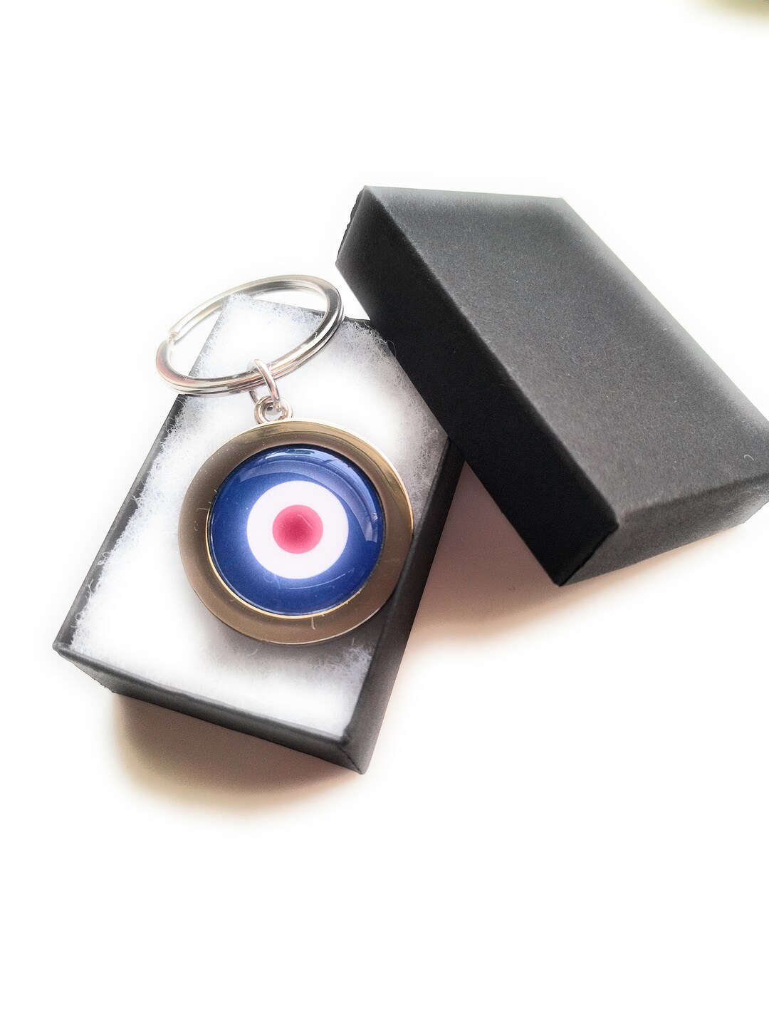 Handmade MOD RAF Round Roundel Target Print Keyring - Gift Boxed Made ...