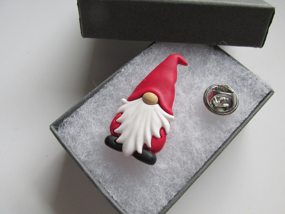 Handmade Cute Christmas Red Gonk Garden Gnome Pixie Brooch Pin Made in ...