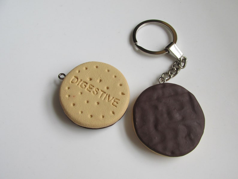 Handmade - Fimo Polymer Clay Chocolate Digestive Biscuit Keyring . Made ...