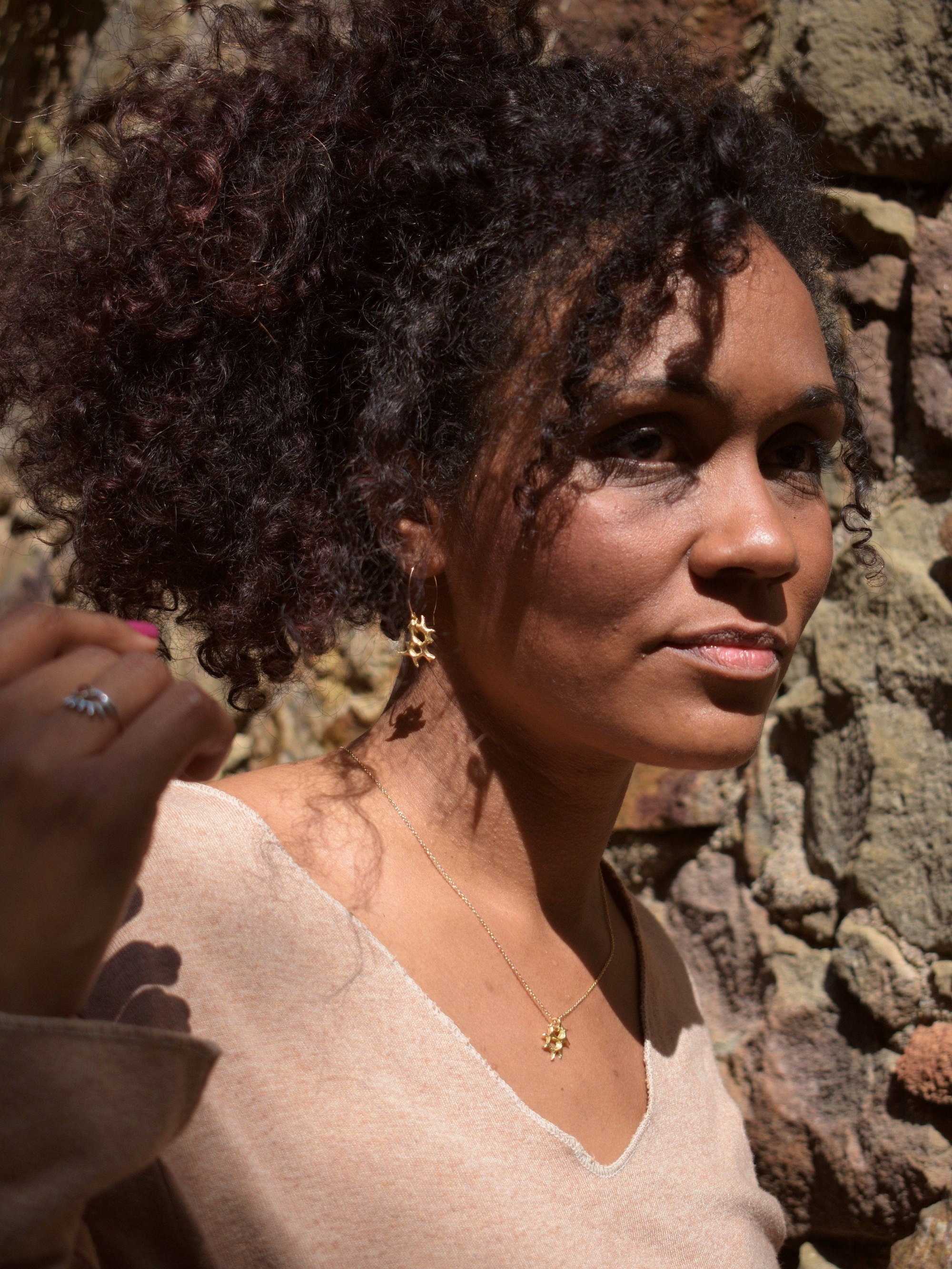 Aika 18K gold Vermeil coraline necklace. | Etsy