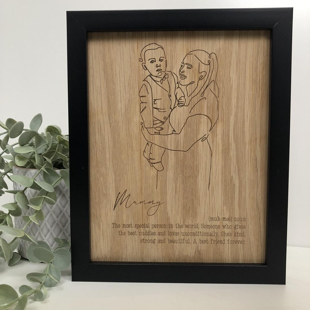 Hand Drawn Laser Engraved Line Art Frame - Etsy UK