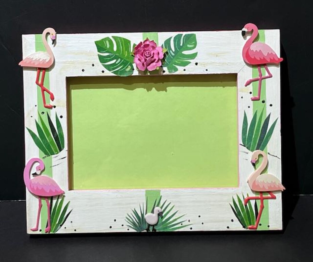 Hand Crafted Flamingo Picture Frame - Tropical and Fun Design - Etsy
