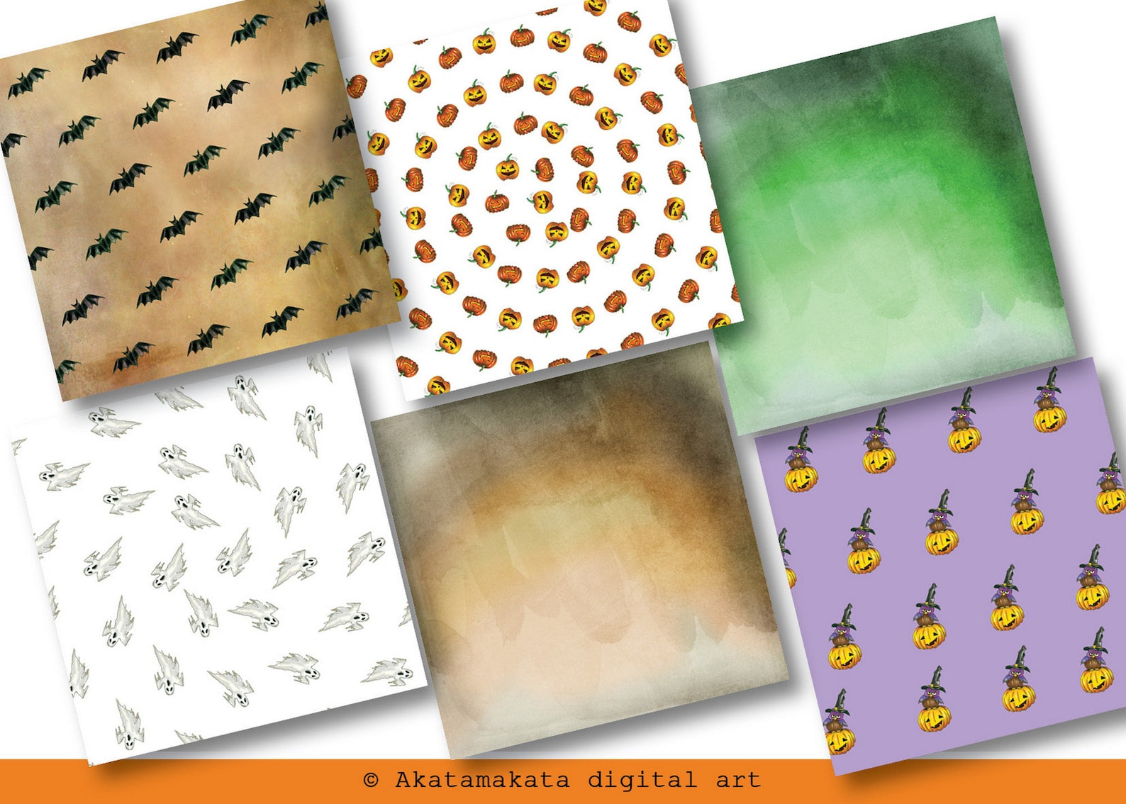 Halloween Backgrounds Halloween Pattern Digital Paper Set | Etsy