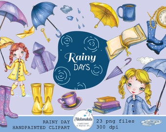 Rainy Days Clipart - Etsy