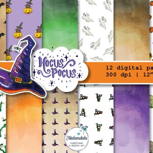 Halloween Backgrounds Halloween Pattern Digital Paper Set | Etsy
