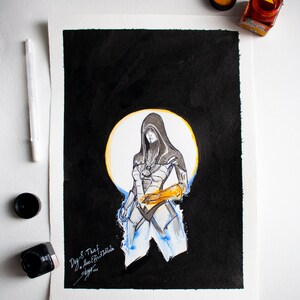 ORIGINAL Mass Effect Inktober Fan Art -drell / Thane/, Hanar , Rifle ...