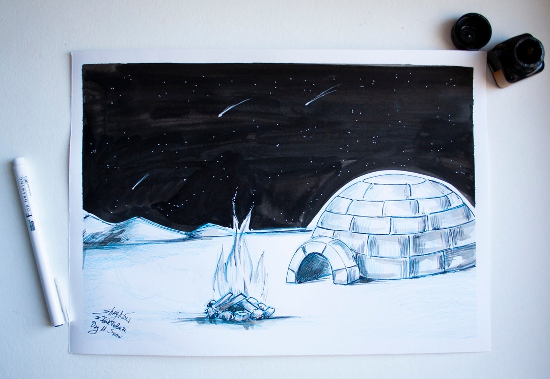 ORIGINAL Inktober Art - Snow; Dragon, Ash, Overgrown, Legend, Wild ...