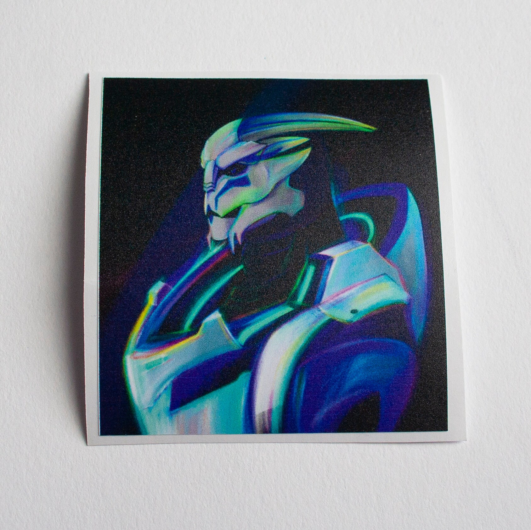 Mass Effect Neon Fan Art Sticker Set by 8 Tali Garrus | Etsy
