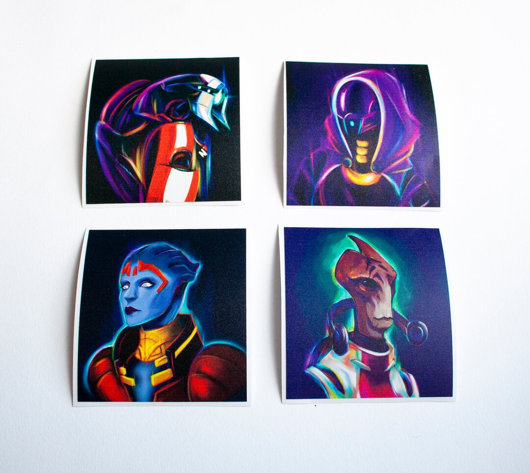 Mass Effect Neon Fan Art Sticker Set by 4 Tali Legion - Etsy