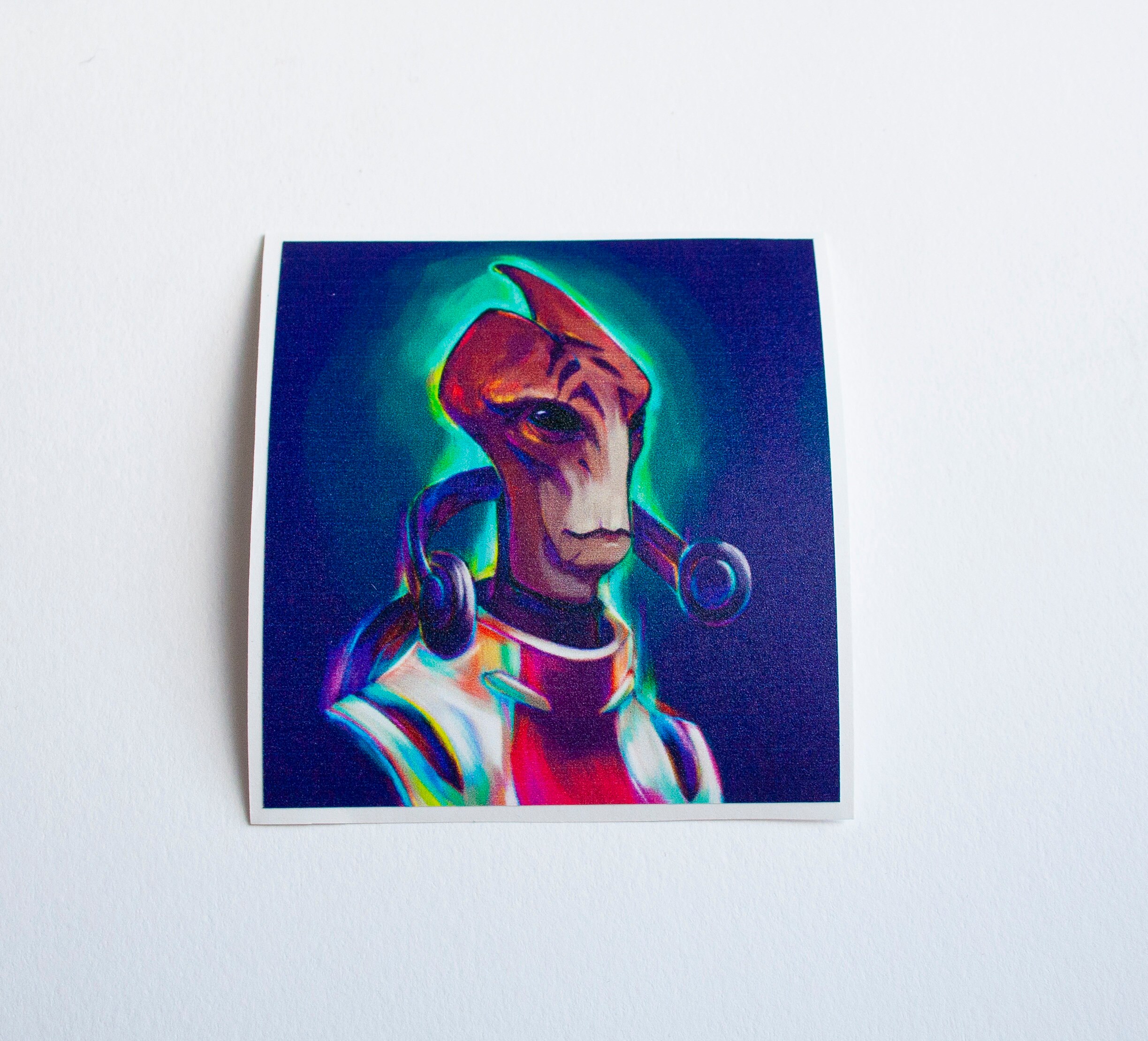 Mass Effect Neon Fan Art Sticker Set by 8 Tali Garrus | Etsy