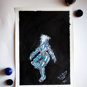 ORIGINAL Mass Effect Inktober Fan Art -drell / Thane/, Hanar , Rifle ...