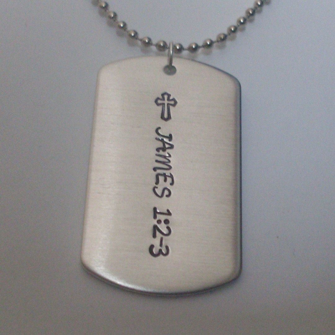 Bible Verse - Scripture Custom Christian Cross Dog Tag Necklace With ...