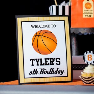 Basketball Party Welcome Sign Printable Basketball Party Sign Editable ...