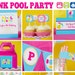 Pool Party Decorations in Pink INSTANT DOWNLOAD Pool Party Birthday ...