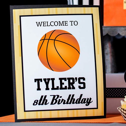 Basketball Party Welcome Sign Printable Basketball Party - Etsy