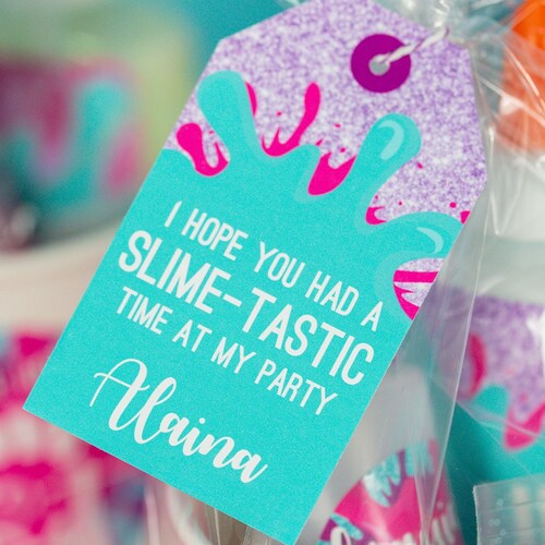 Slime Favor Tags Printable Slime Party Favor Tags Instant - Etsy