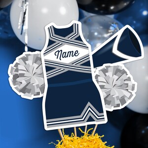 Cheerleading Centerpieces in Navy Silver Printable Cheer Centerpieces ...