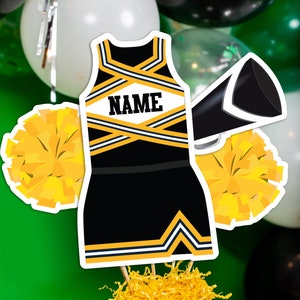 Cheerleading Centerpieces in Black Yellow Printable Cheer Centerpieces ...