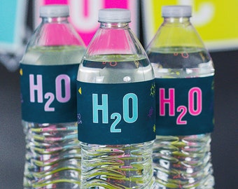 Printable h2o label | Etsy