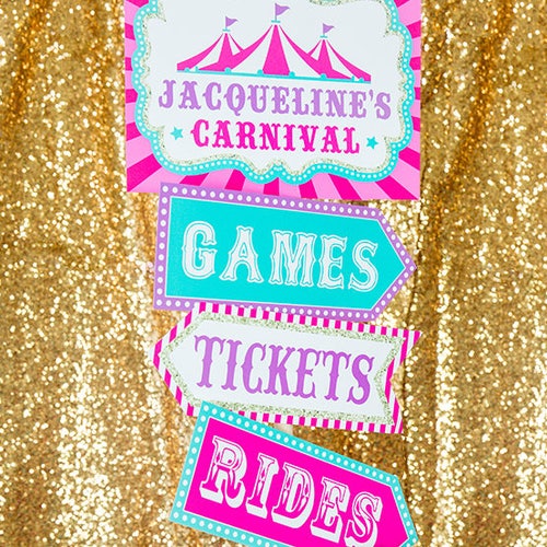 Carnival Party Signs Instant Download Carnival Birthday - Etsy