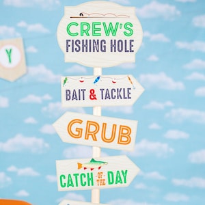 Editable Fishing Party Signs, Fishing Birthday Party Signs Printable ...