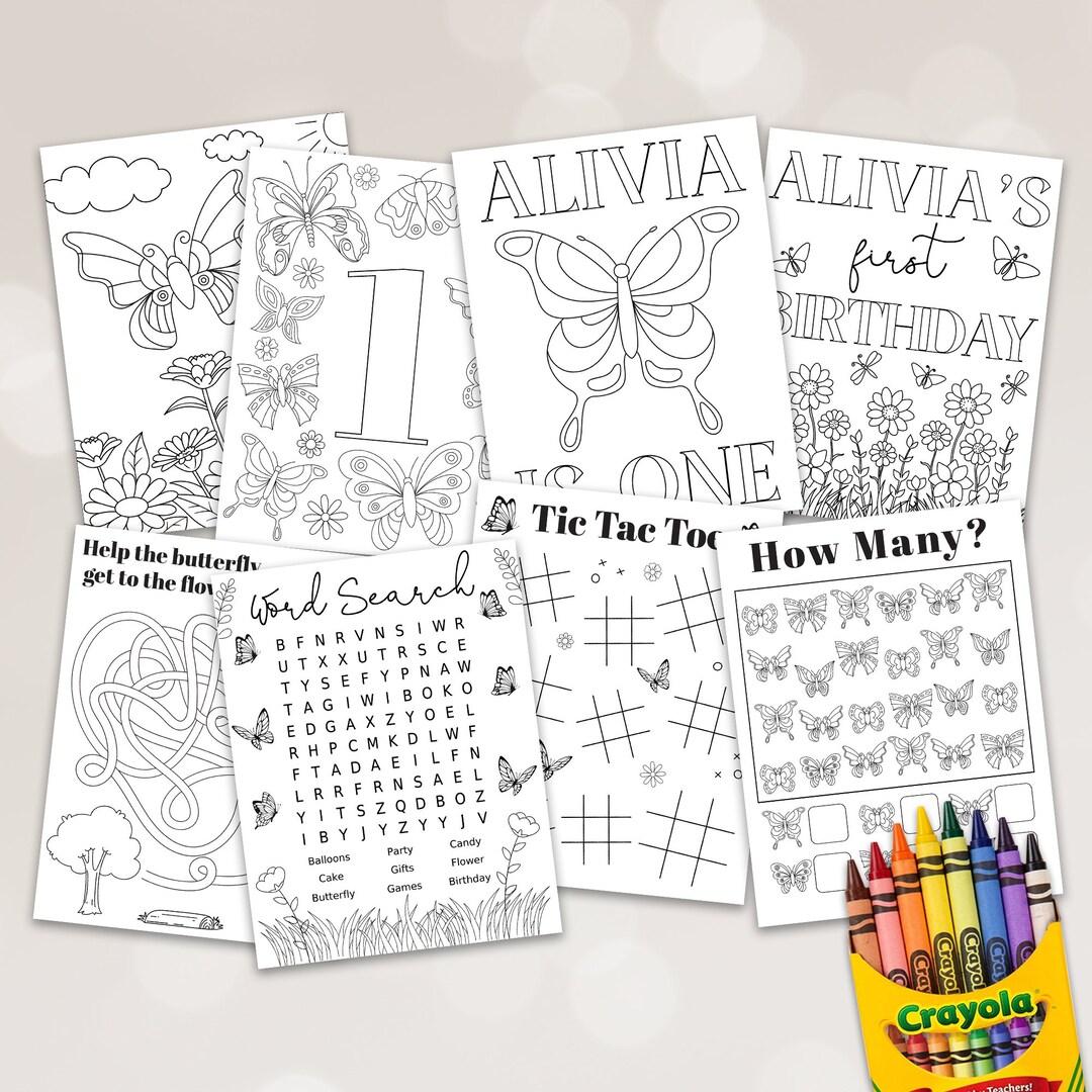 Butterfly Coloring Pages, Butterfly Activity Pages, Butterfly Birthday ...