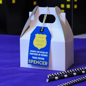 Police Badge Favor Tags Printable Policeman Party Favor Tags Police ...