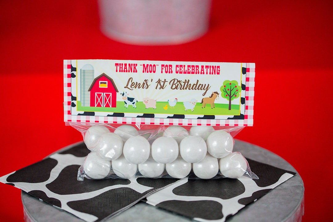Farm Favor Bag Topper Printable Farm Party Goodie Bag Barnyard Favor ...