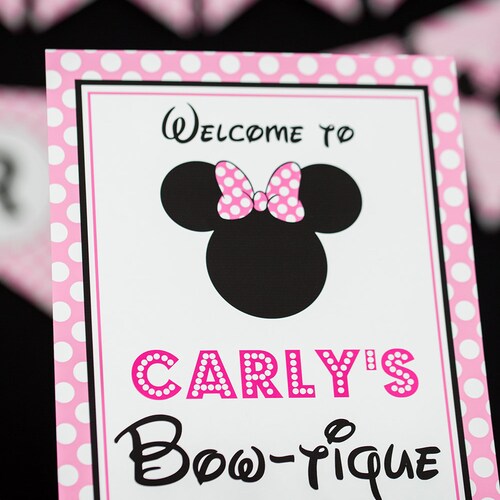 Minnie Mouse Welcome Sign Instant Download Minnie Party - Etsy