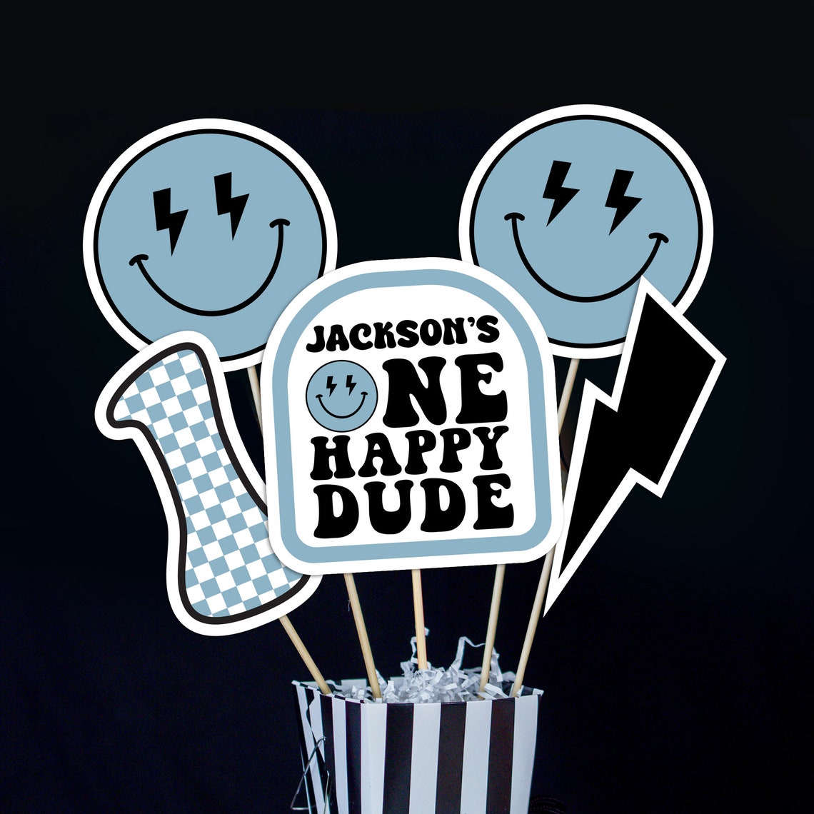 Editable Happy Dude Birthday Centerpieces, Happy Dude Table Decorations ...