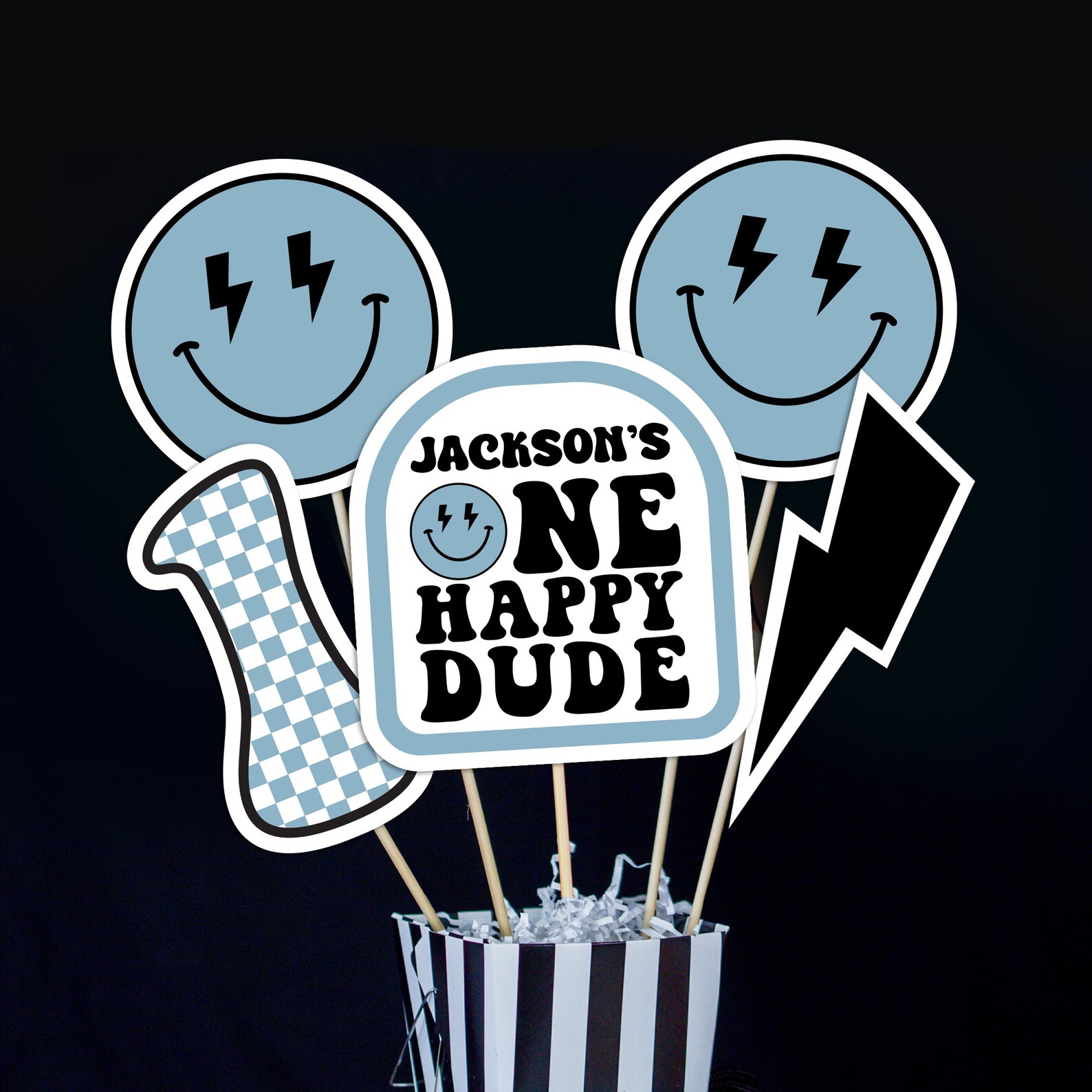 Editable Happy Dude Birthday Centerpieces, Happy Dude Table Decorations ...