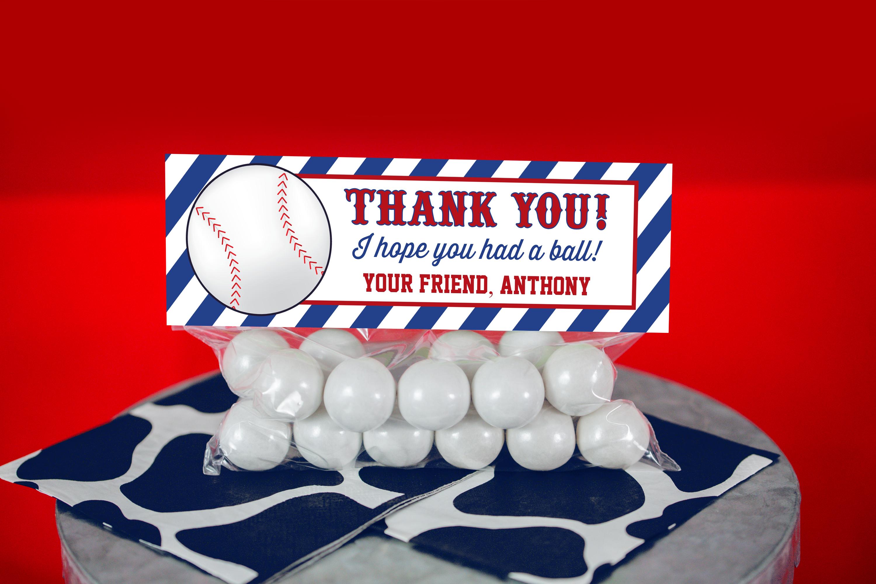 Baseball Party Favor Bag Topper INSTANT DOWNLOAD - Baseball Party Treat ...