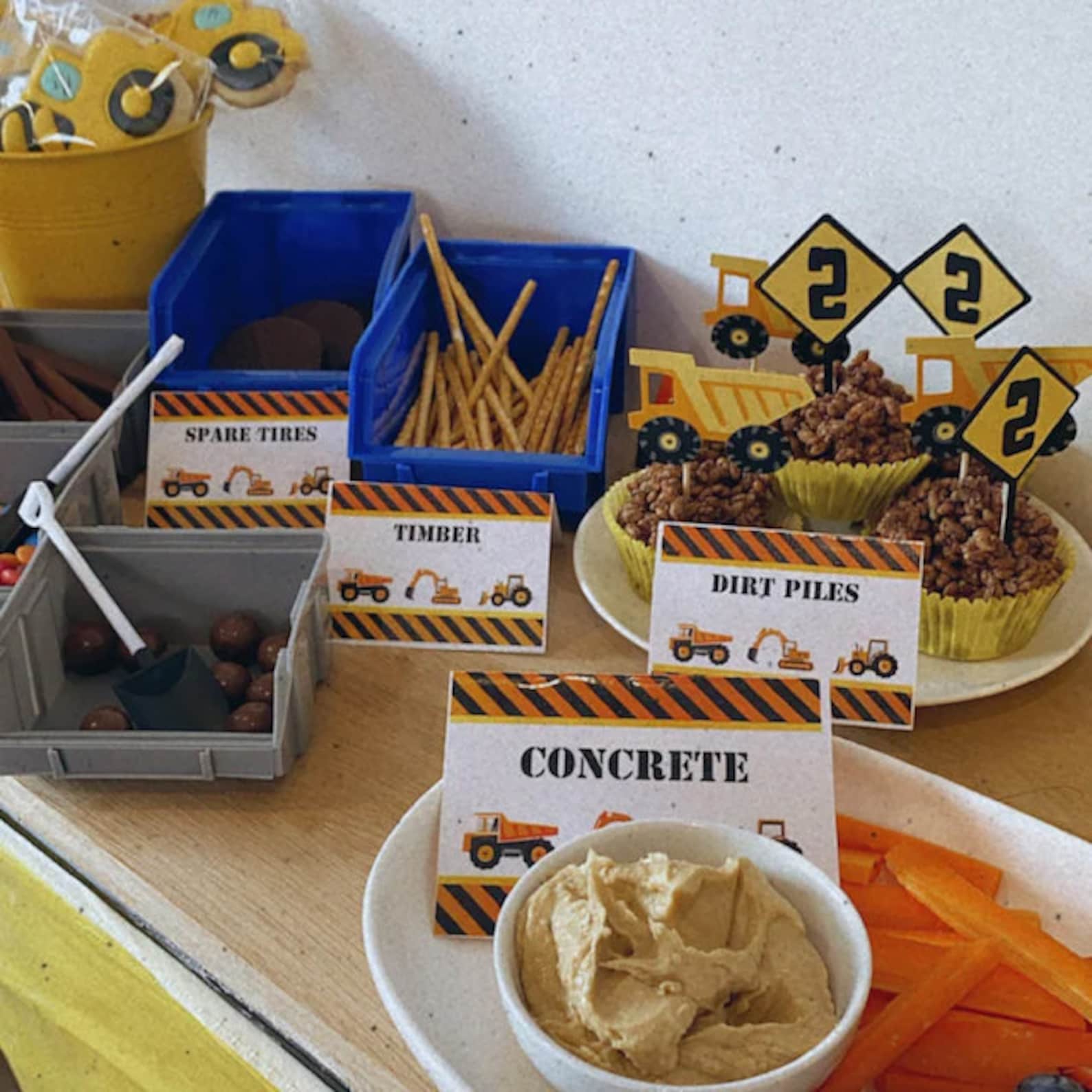 Construction Party Food Labels Printable Construction Food Tent ...