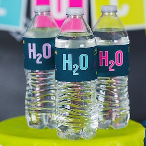 Science Party Drink Labels Science Party Water Label H2O Labels ...