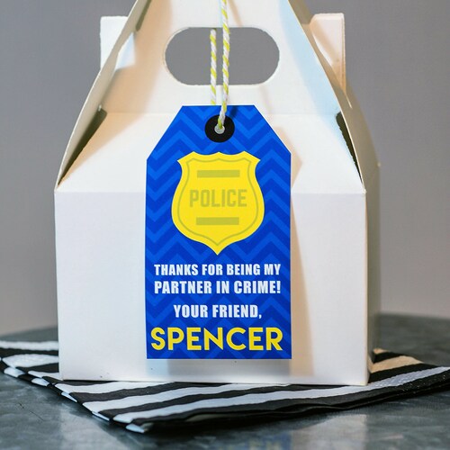 Police Badge Favor Tags Printable Policeman Party Favor Tags | Etsy