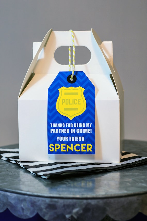 Police Badge Favor Tags - Printable Policeman Party Favor Tags - Police ...